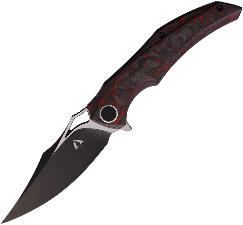 CMB Made Knives Prowler Pocket Knife Framelock Red/Black CF Folding M3 ...