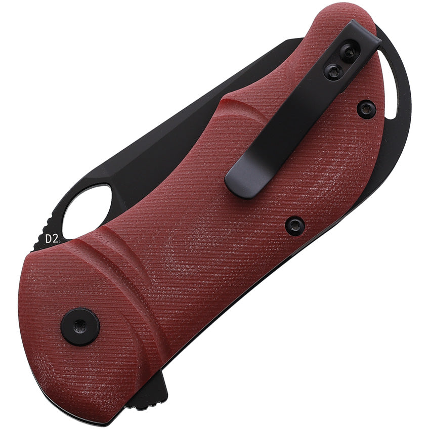 CMB Made Knives Hippo Linerlock Red G10 Folding D2 Steel Pocket Knife ...