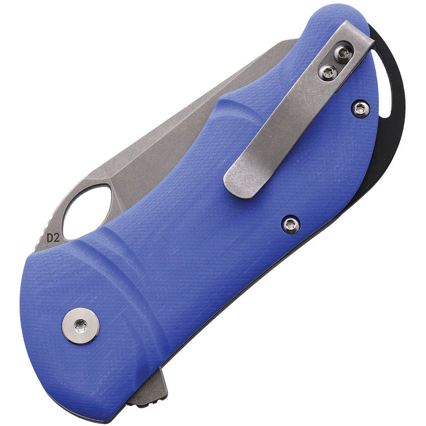 CMB Made Knives Hippo Linerlock Blue G10 Folding D2 Steel Pocket Knife ...