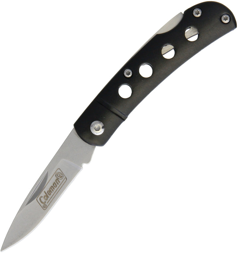 Coleman Lockback Black Aluminum Folding Stainless Drop Point Pocket Kn ...