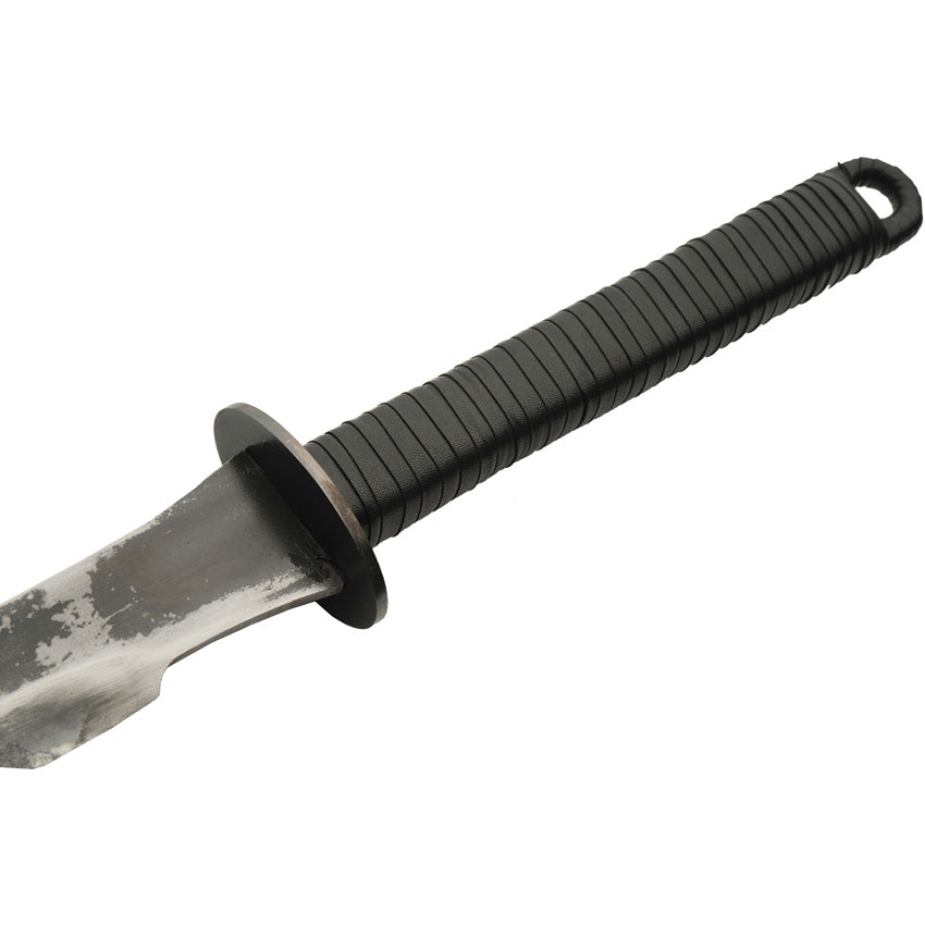 Cyber Sabre Sword Black Leather Wrapped Manganese Blade w/ Belt Sheath ...