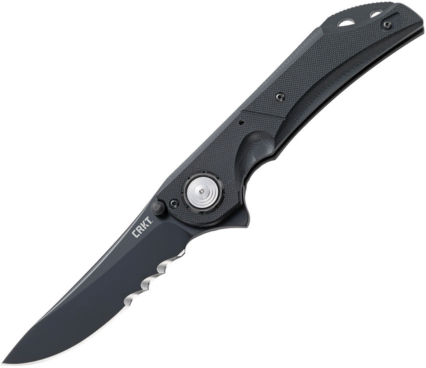 CRKT Seismic Deadbolt Lock Black Veff Serrated IKBS Ikoma Folding Knif ...