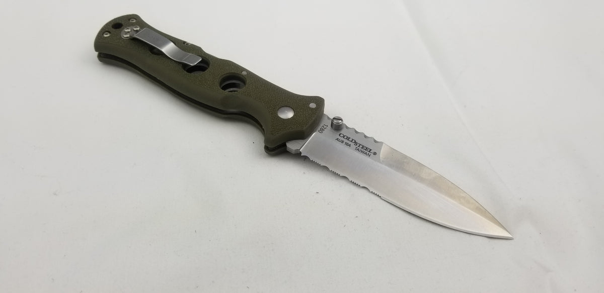 Cold Steel Gunsite Counter Point OD Green AUS-10A Folding Knife 10abv1 ...