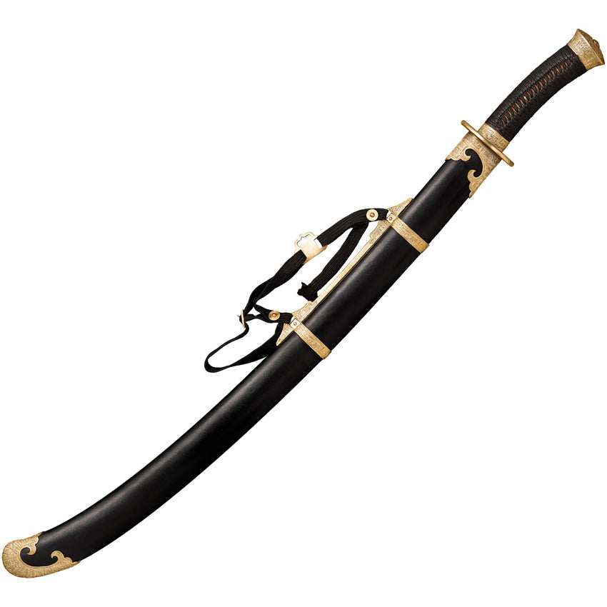 Cold Steel Chinese Sabre Sword Black Wood 1060HC Steel Sword w/ Scabba ...