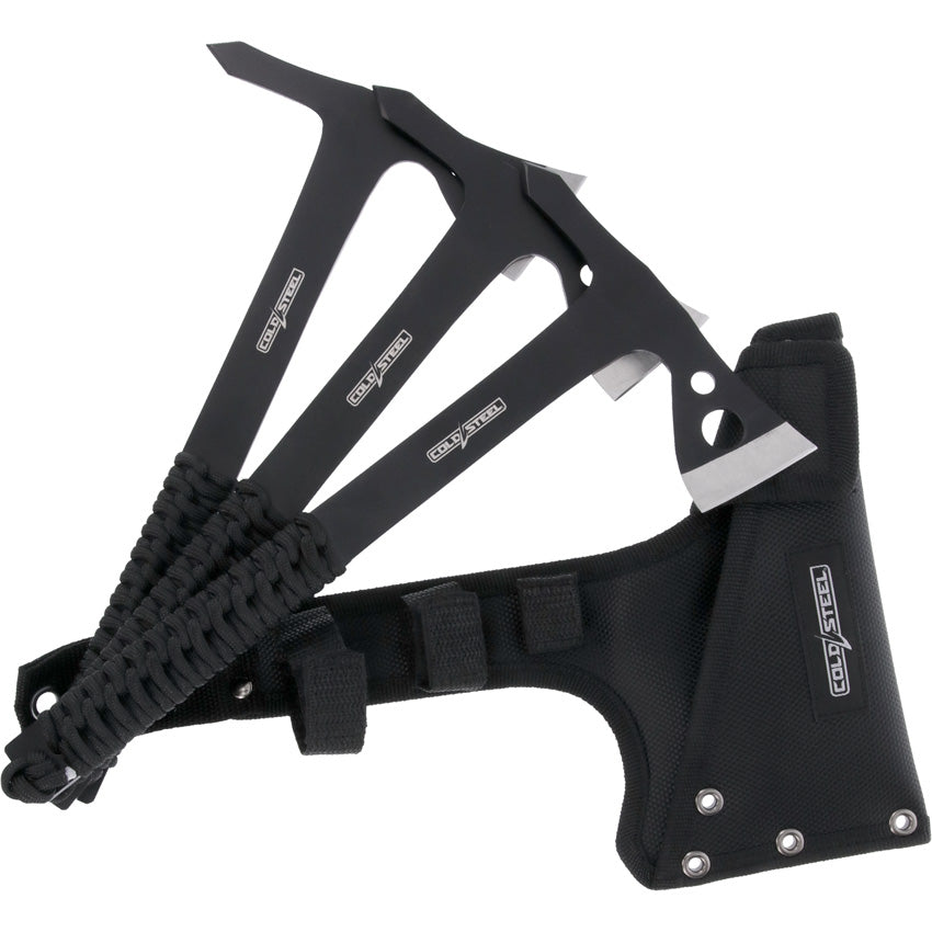 Cold Steel 420 Blk Stainless Steel 3 Piece Throwing Axe Set w/ Sheath ...