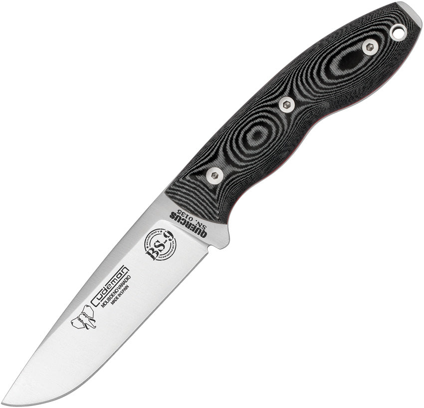 Cudeman Quercus Black Micarta Vanadium Fixed Blade Knife w/ Belt Sheat ...