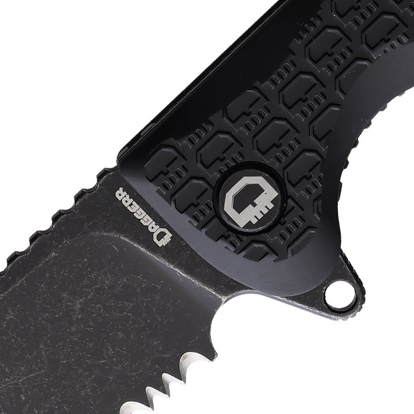 Daggerr Knives Wocket Linerlock Black FRN Folding Serrated Knife RWKFB ...