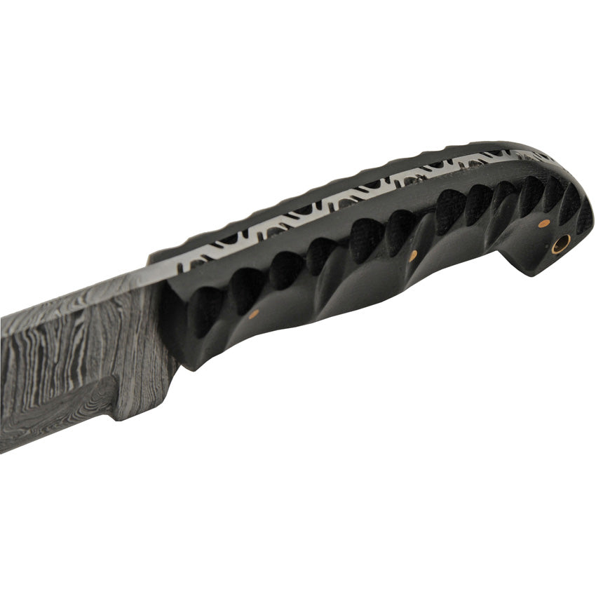Damascus Great Slate Machete Black Micarta Fixed Blade Knife Machete 1 ...