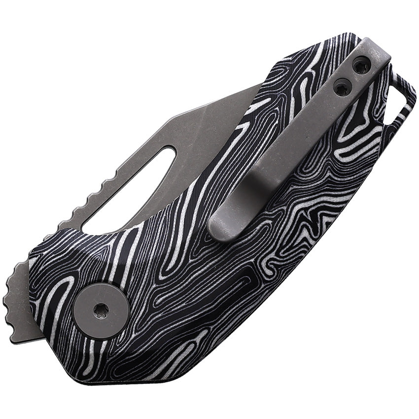Damned Designs Anzu Linerlock Black & White G10 Folding 14C28N Knife 0 ...