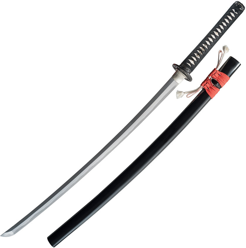 Dragon King Kohaku Katana Cord Wrapped Carbon Steel Sword w/ Scabbard ...