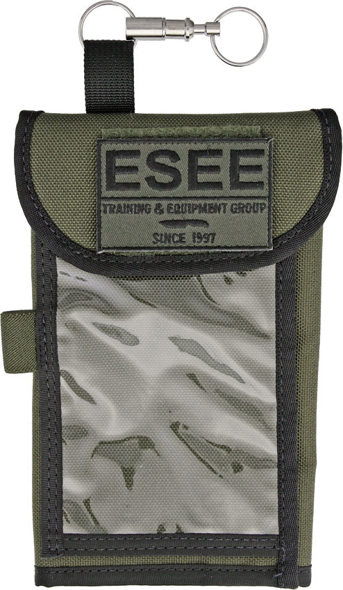 ESEE Logo OD Green Map Case w/ Rain Flap External Pockets Survival Pou ...