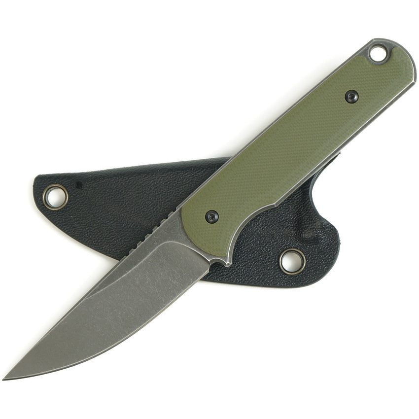 Ferrum Forge Knife Works Lackey OD Green G10 Fixed Blade Knife w/ Shea ...