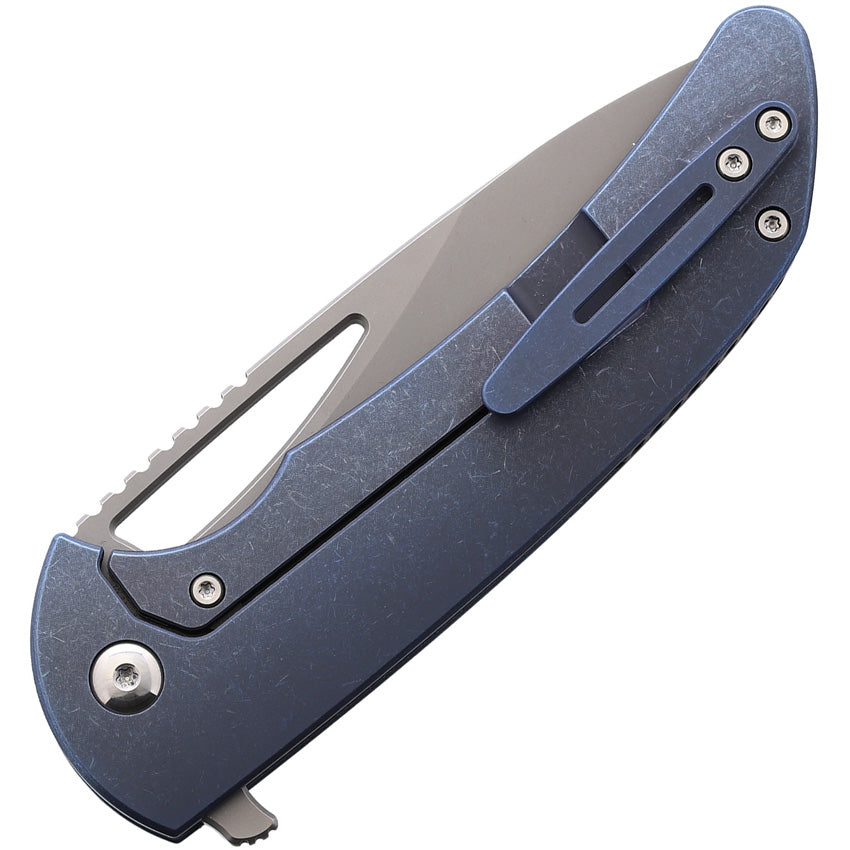 Ferrum Forge Archbishop 3.0 Pocket Knife Blue Titanium Folding 20CV Bl ...