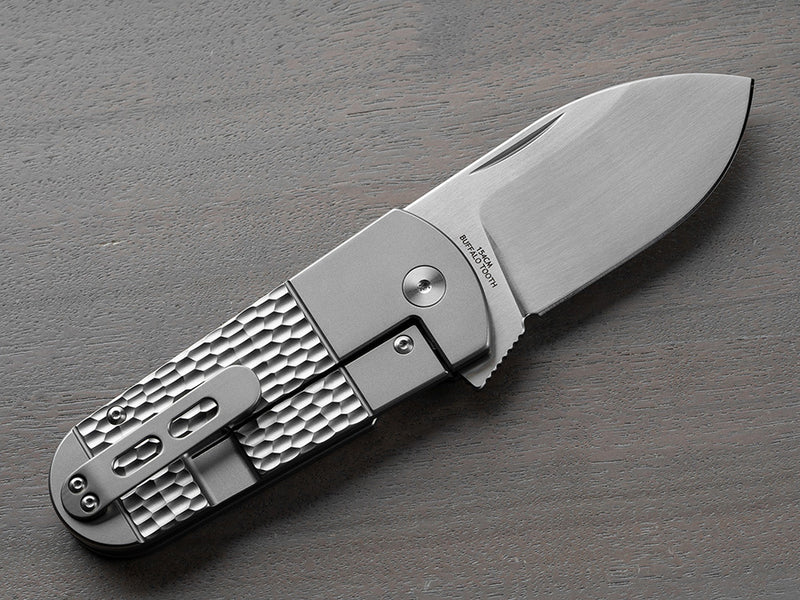 Finch Buffalo Tooth Jigged Titanium 154cm Folding Knife | Atlantic ...