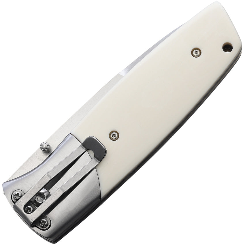 Fallkniven PXL Linerlock White/Grey Elforyn Handle Elmax Folding Pocke ...