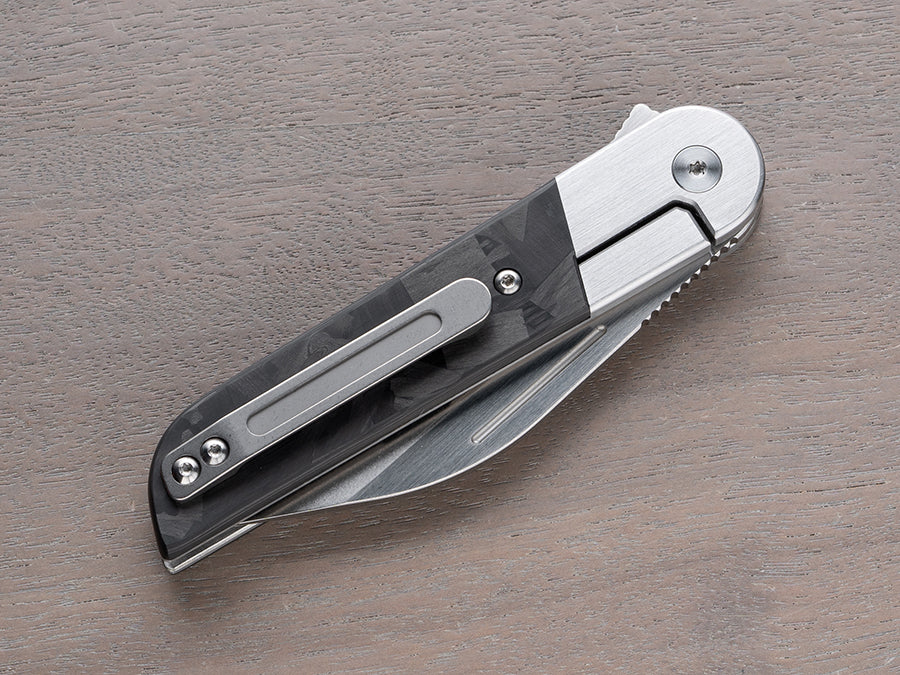 Finch Reciprocity Shredded Carbon Fiber 154cm Framelock Folding Pocket ...