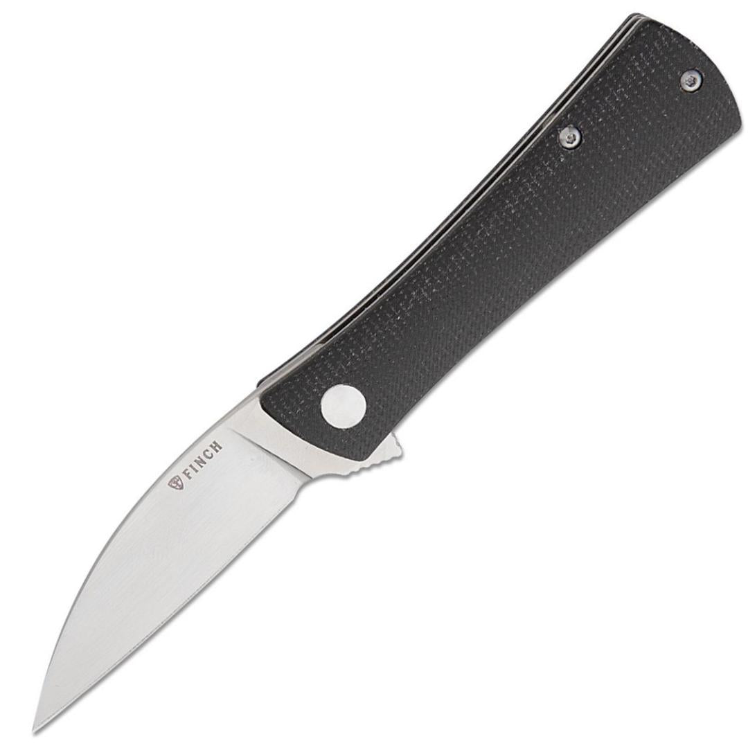 Finch Shiv Linerlock Shadow Black Micarta Folding 14C28N Pocket Knife ...