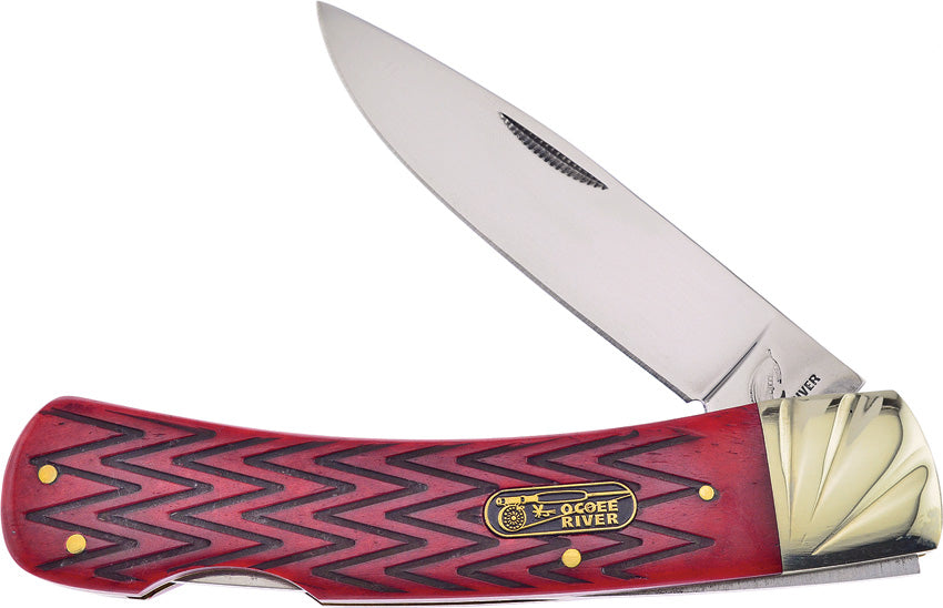 Frost Cutlery Lockback Red Bone Folding Stainless Drop Point Knife C55 ...