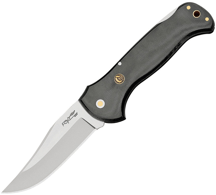 Fox Forest Lockback Black Micarta Handle 12C27 Stainless Folding Knife ...