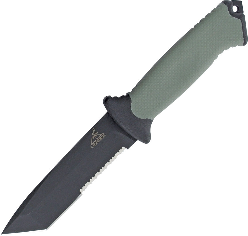 Gerber Prodigy Tanto Combat Fixed Blade Serrated Green/Black 9.5" Knif ...
