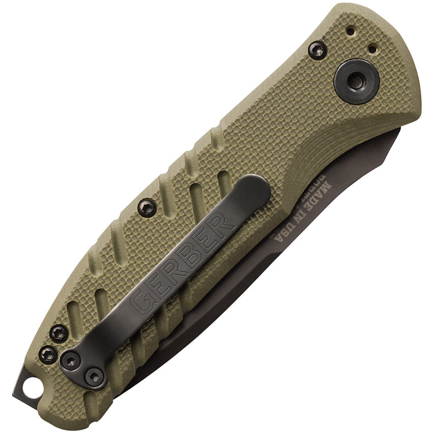 Gerber Automatic Propel Knife Plunge Lock OD Green G10 Serrated S30V T ...