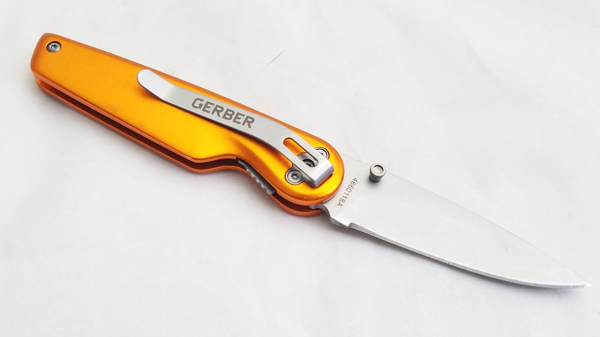 Gerber Airfoil Linerlock Orange Aluminum Handle Folding Pocket Knife 3 ...