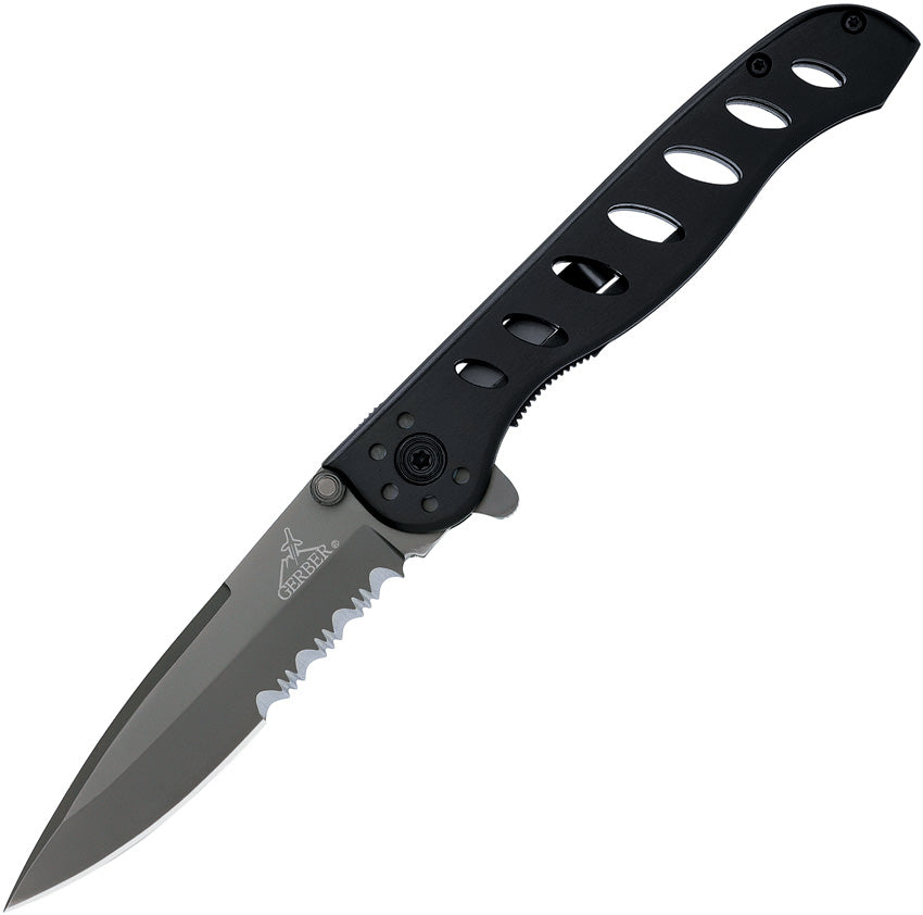 Gerber Evo Linerlock Black Aluminum Folding 7Cr17MoV Pocket Knife 4143 ...