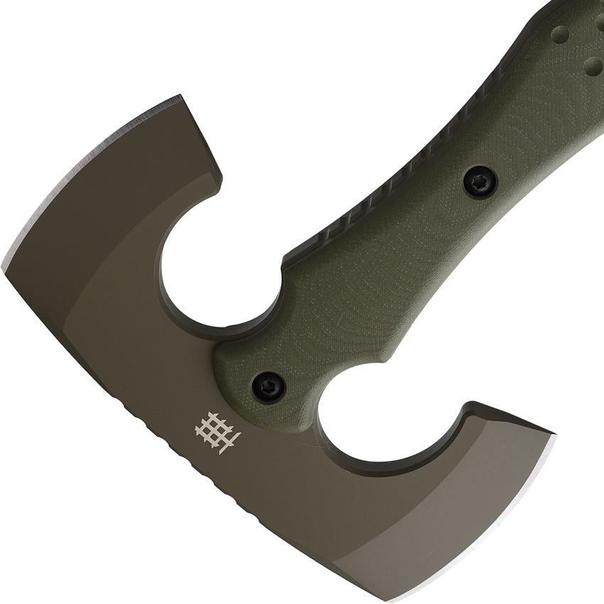 Halfbreed Blades Compact Green OD G10 K110 Steel Battle Axe CBA01ODG ...