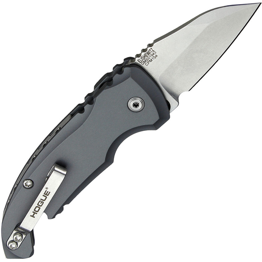 Hogue Automatic A01 Microswitch Knife Button Lock Gray Aluminum CPM-15 ...