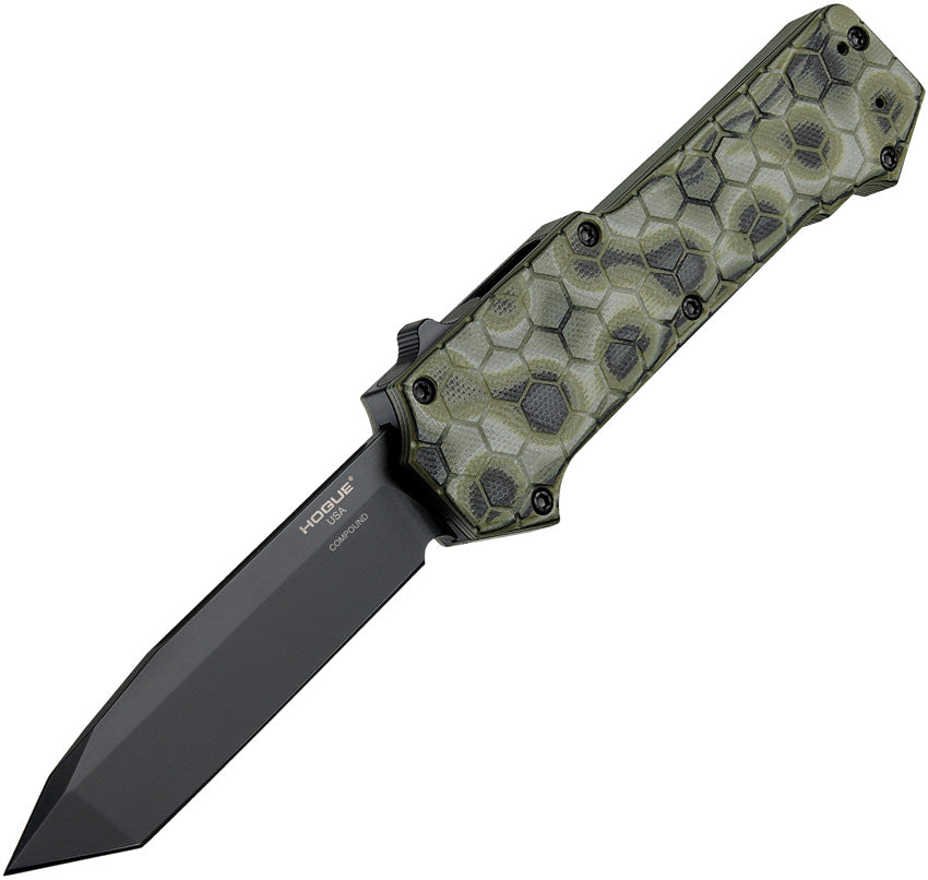 Hogue Automatic Compound Knife OTF Green G10 CPM-S30V Stainless Tanto ...