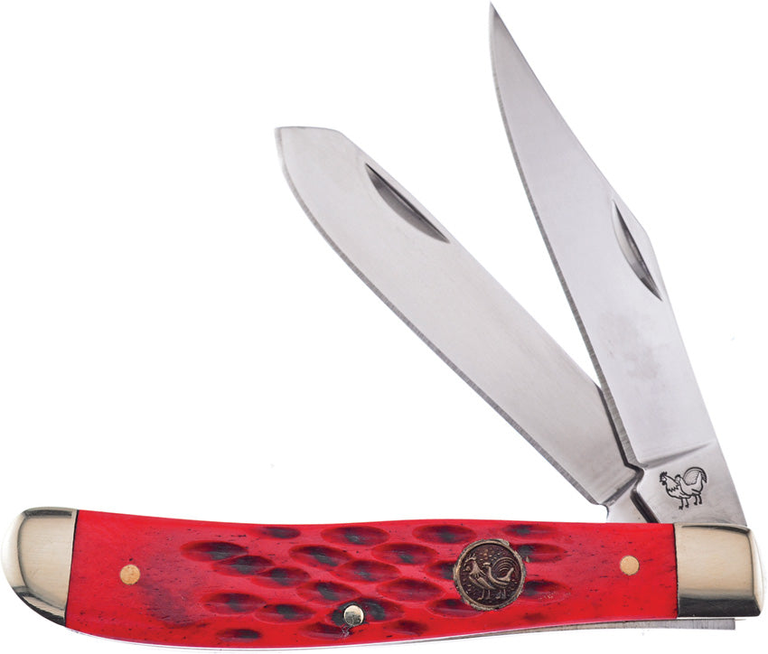 Hen & Rooster Trapper Red Bone Folding Stainless Steel 2 Blade Pocket ...