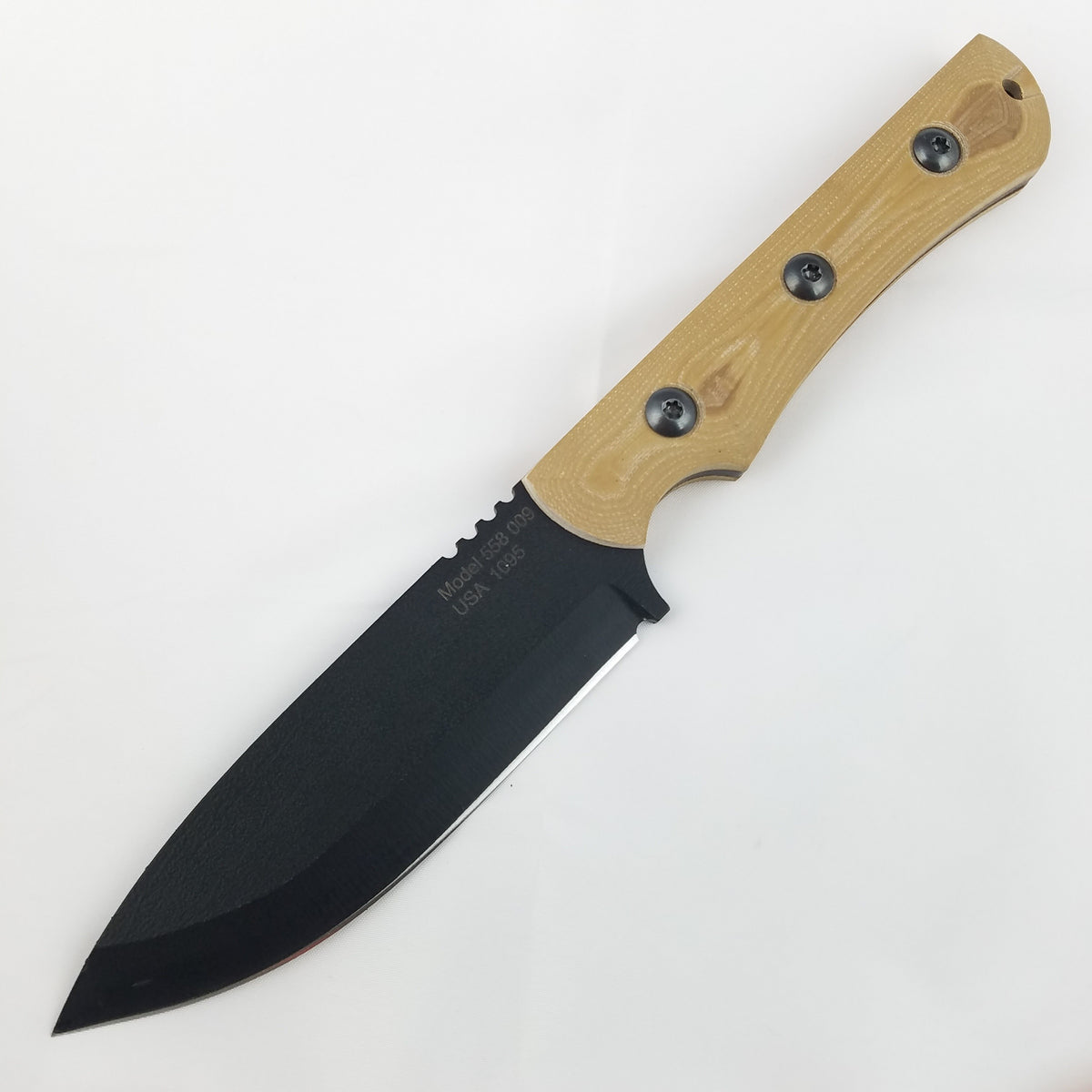 Jason perry Blade Works Model 558 Coyote Brown Fixed Blade Knife + She ...