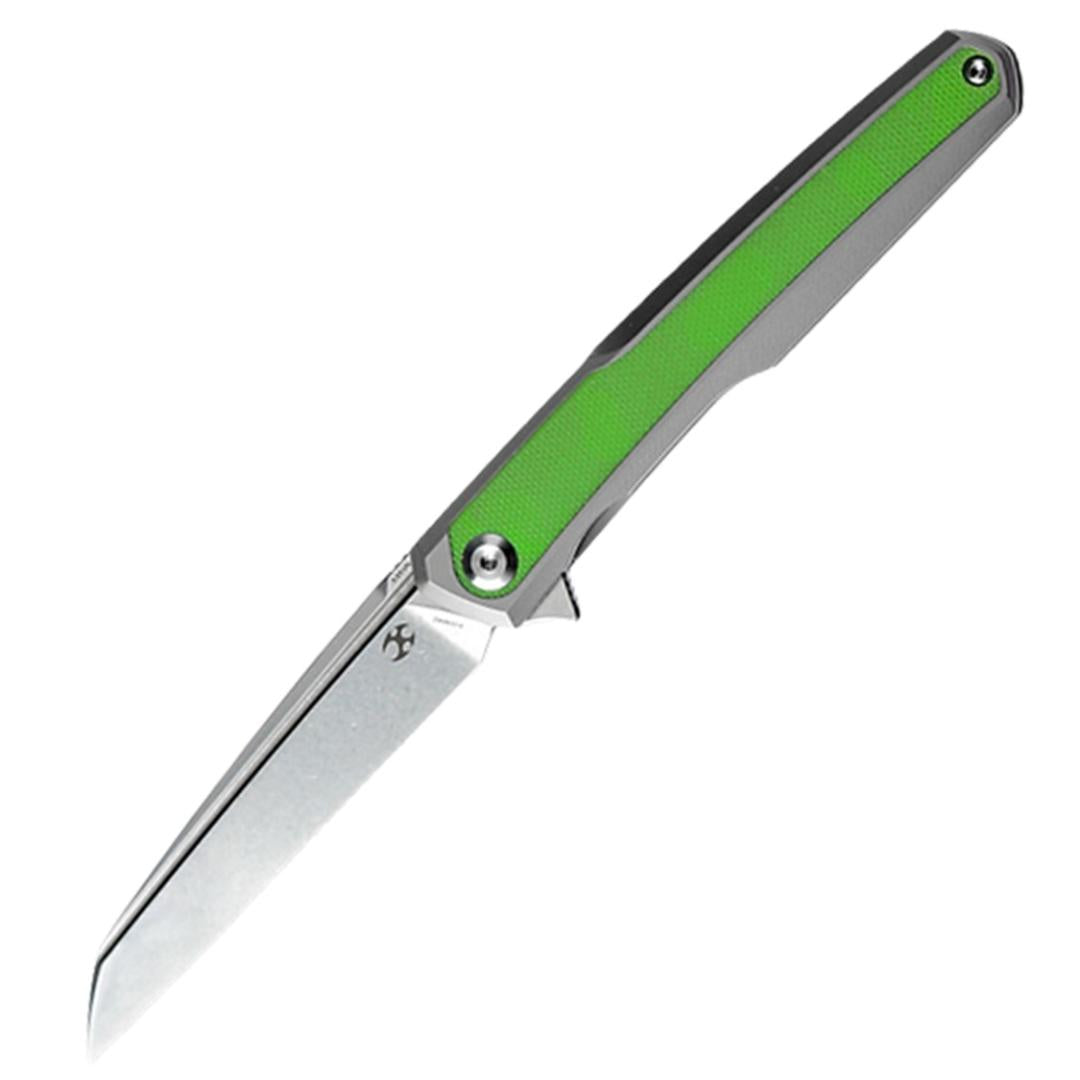 Kansept Knives Arcus Framelock Titanium & Green G10 Folding S35VN Knif ...