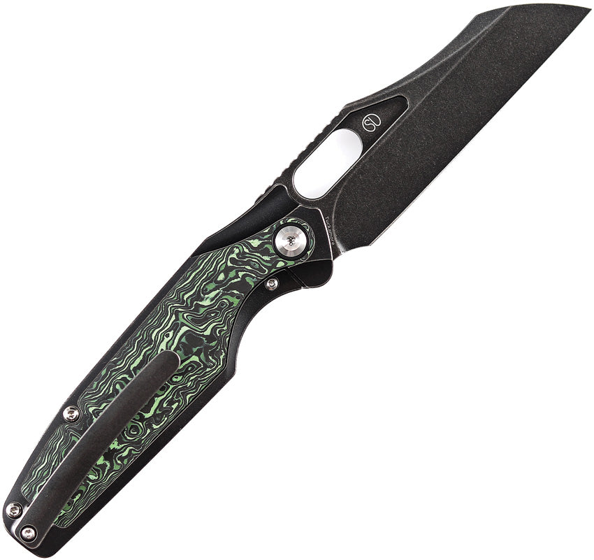 Kansept Knives Tuckamore Titanium & Green Carbon Fiber Folding 20CV Kn ...