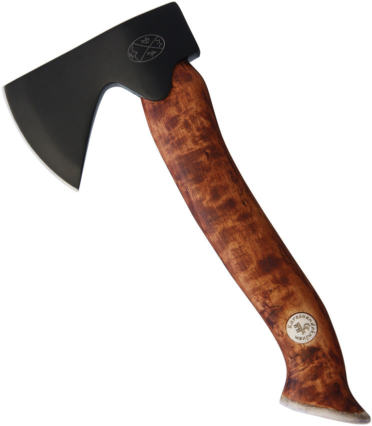 Karesuando Kniven Stoera Curly Birch Handle Black Carbon Steel Axe 401 ...