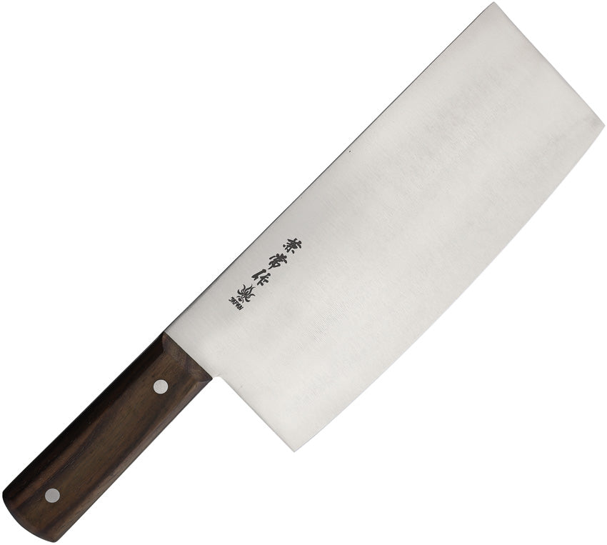 Kanetsune Chinese Cleaver Brown Rosewood SK5 Carbon Steel Fixed Blade ...