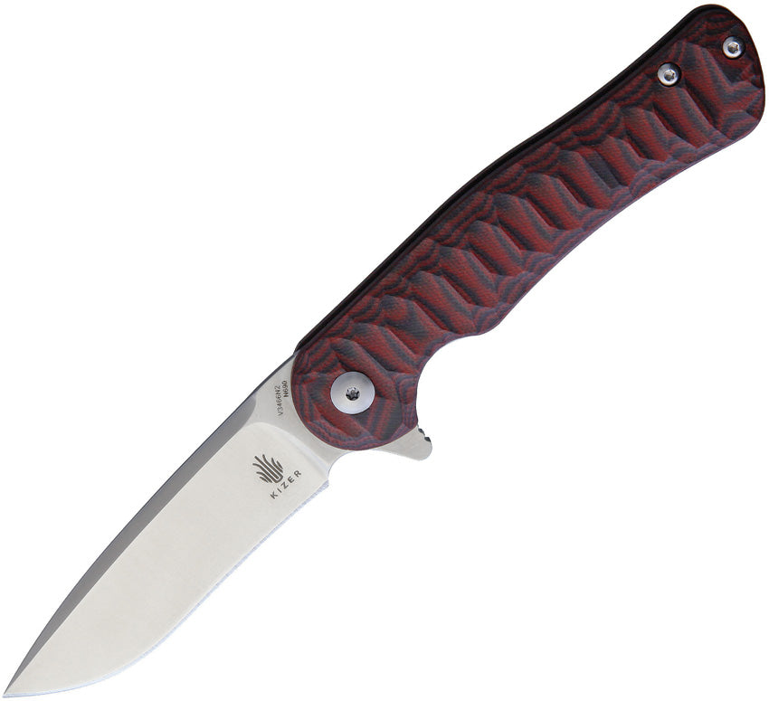 Kizer Cutlery Dukes Linerlock Black & Red Folding Knife 3466n2 ...