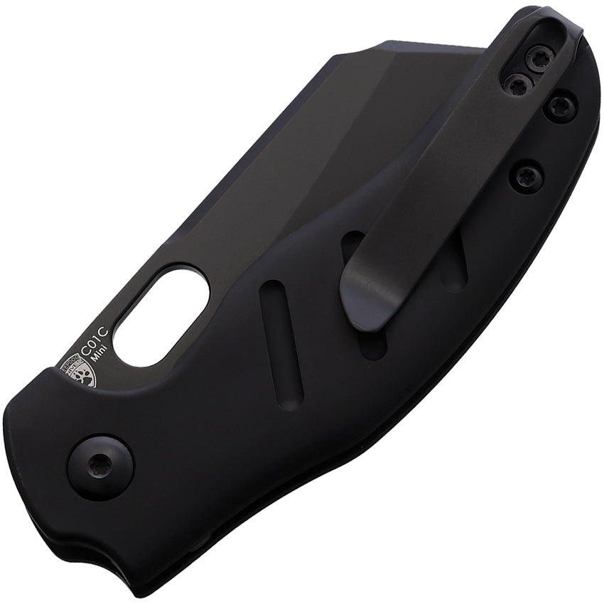Kizer Cutlery Mini Sheepdog Button Lock Black Aluminum Folding 154CM K ...