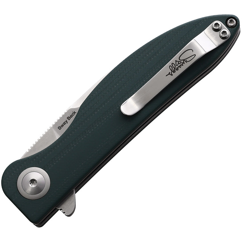 Kizer Cutlery Sway Back Linerlock Green G10 Folding Bohler N690 Pocket ...