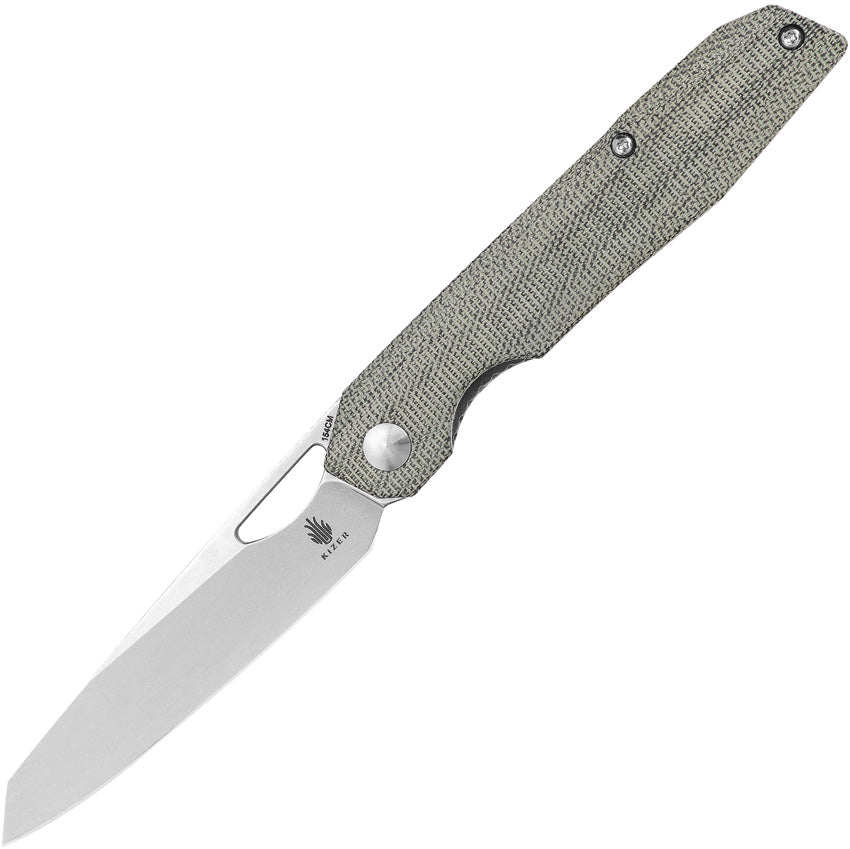 Kizer Cutlery Genie Linerlock Green Micarta Folding 154CM Pocket Knife ...