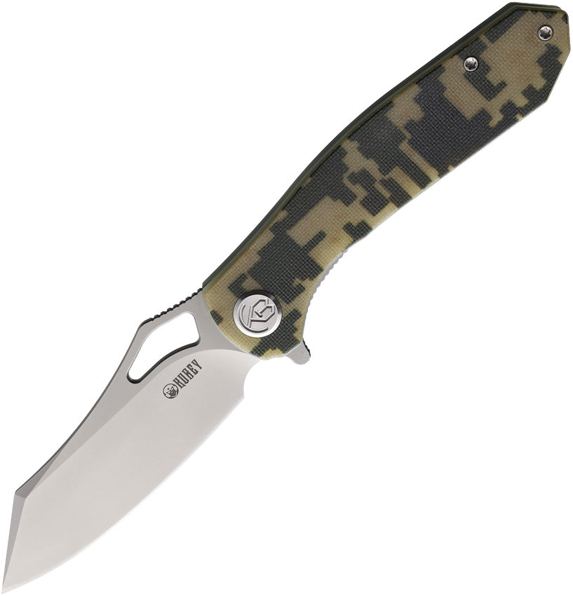 Kubey Pocket Knife Drake Linerlock Camo G10 Folding D2 Cleaver Blade O ...