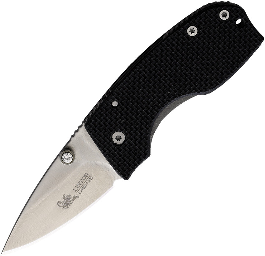 Linton Cutlery Linerlock Black GFN Folding Stainless Pocket Knife 9202 ...