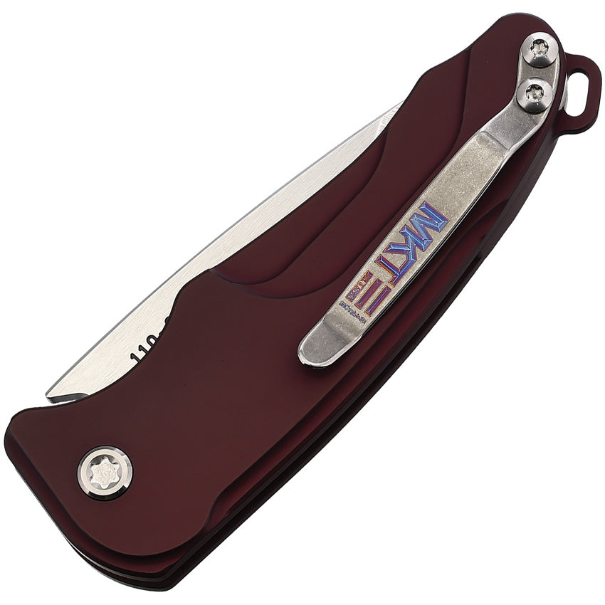 Medford Automatic Smooth Criminal Knife Button Lock Burgundy Aluminum ...