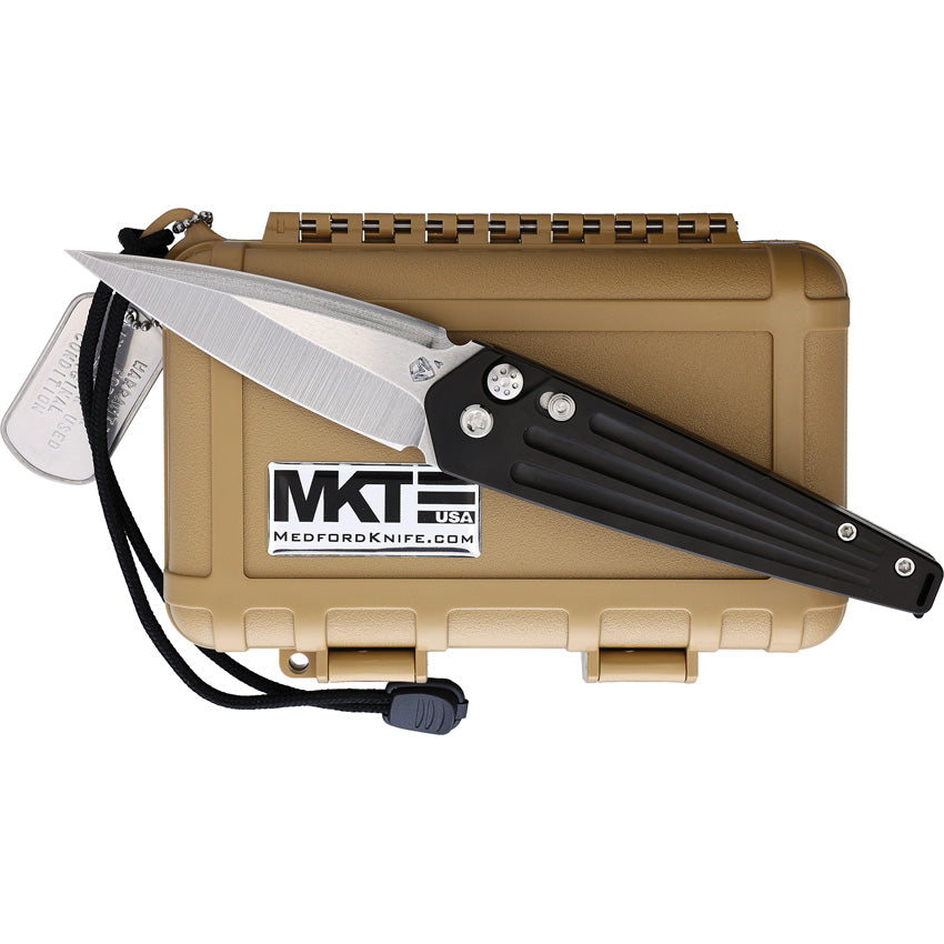 Medford Automatic Nosferatu Knife Button Lock Black Titanium S45VN Bla ...