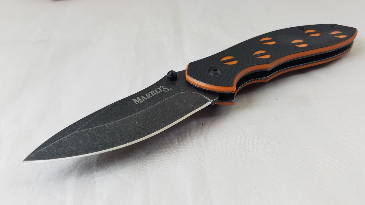 Marbles Deer Track Assisted Open Folding Orange Knife Pocket Folder Hu ...