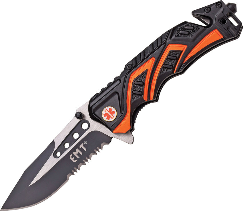 MTech Rescue Linerlock EMT A/O Aluminum Folding Pocket Knife A865EMO ...