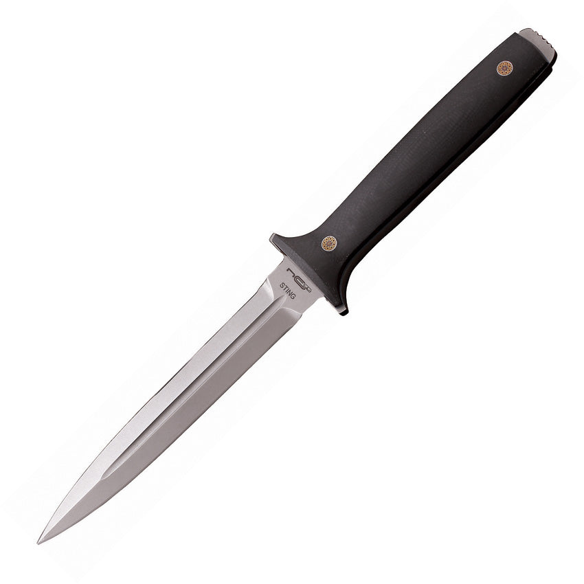 N.C. Custom Sting Black & Red G10 Niolox Dagger + Leather Sheath 001 ...