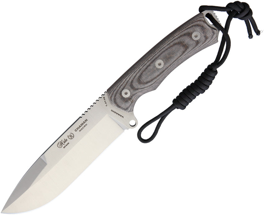Nieto Chaman Macro Black Micarta Stainless Fixed Blade Knife 141M ...