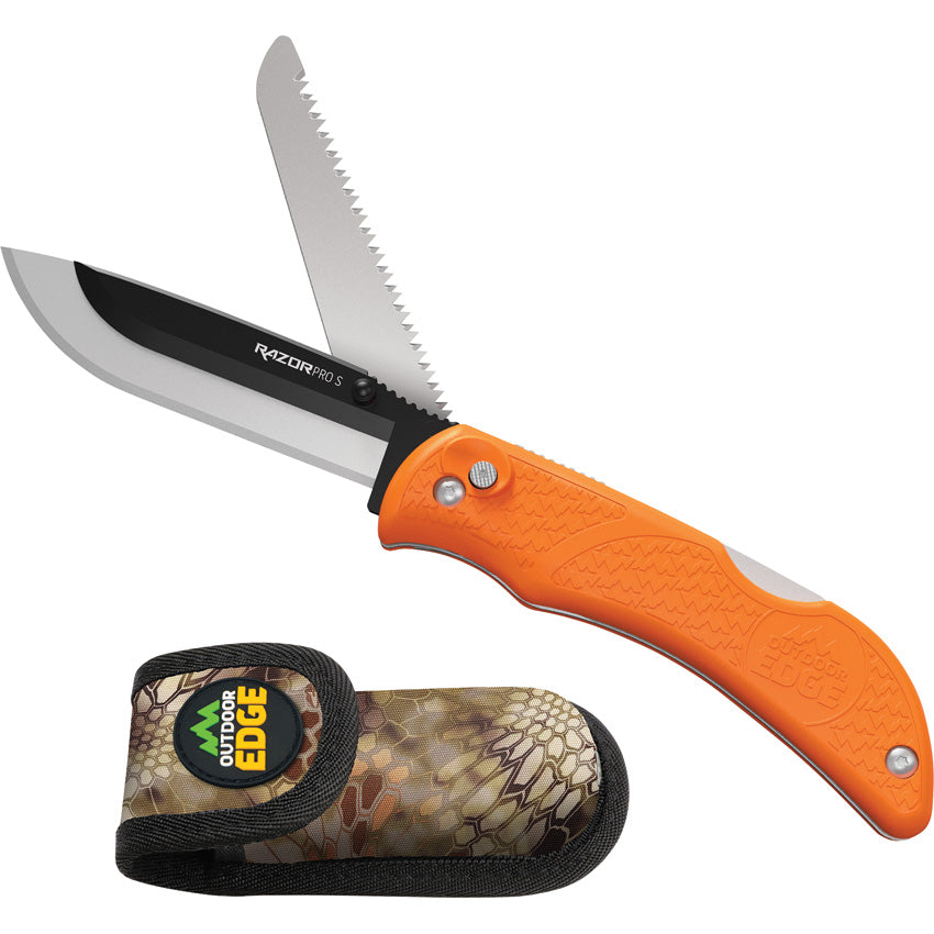 Outdoor Edge Razor-Pro S Orange TPR Folding Stainless Pocket Knife RSB ...