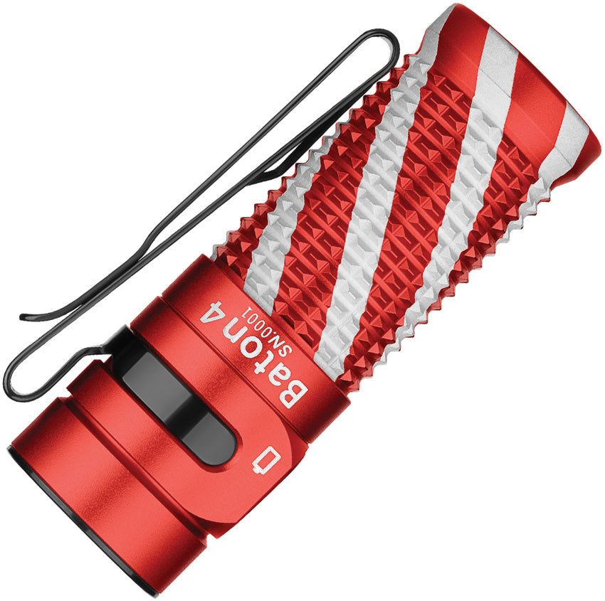 Olight Baton 4 Candy Cane Aluminum Water Resistant 2.5" Flashlight BAT ...